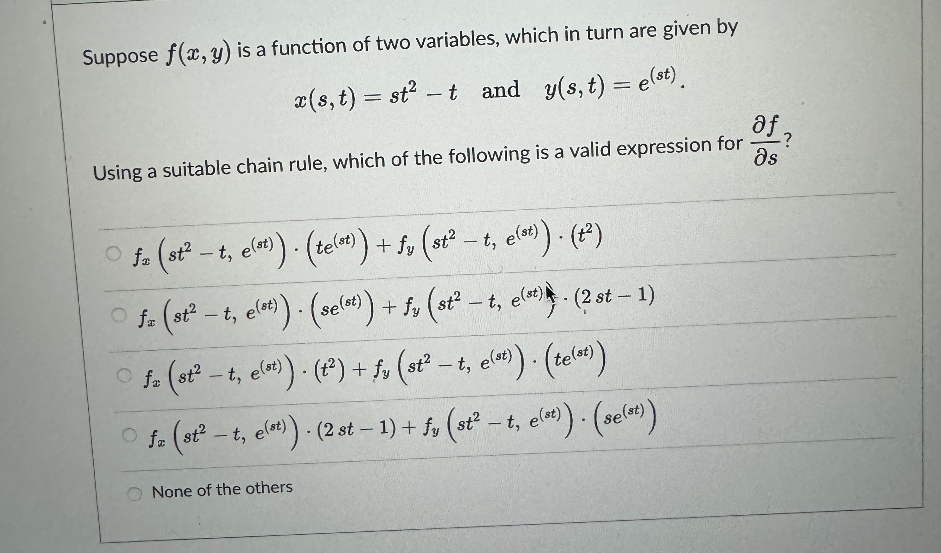 Solved Suppose f(x,y) ﻿is a function of two variables, which | Chegg.com