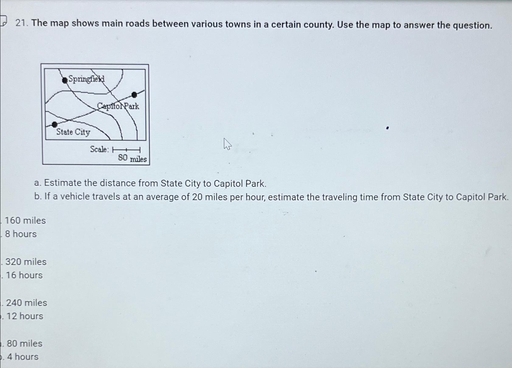 Solved The map shows main roads between various towns in a | Chegg.com