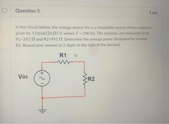 Solved In the circuit below, the voltage source Vin is a | Chegg.com