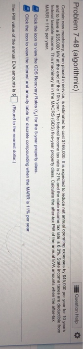 Solved Problem 7-48 (algorithmic) Question Help Certain new | Chegg.com