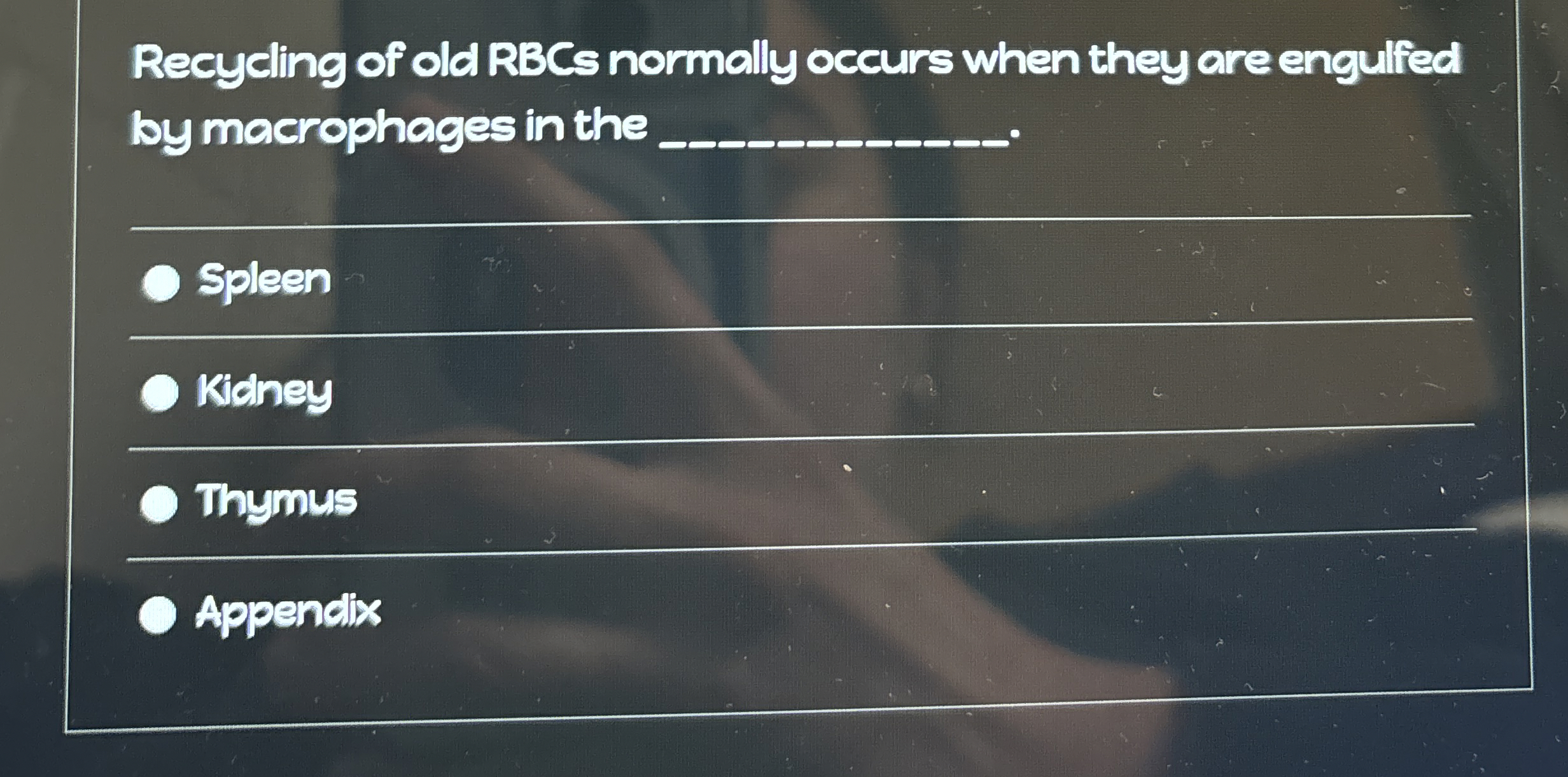 Solved Recycling of old RBCs normally occurs when they are | Chegg.com