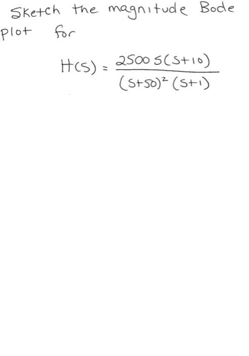 Solved Sketch the magnitude Bode plot for | Chegg.com