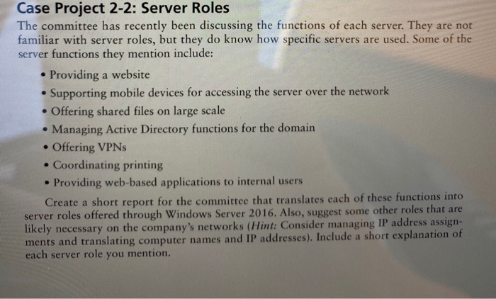 Solved Hands On Microsoft Windows Server 2016 2nd Edition Chegg