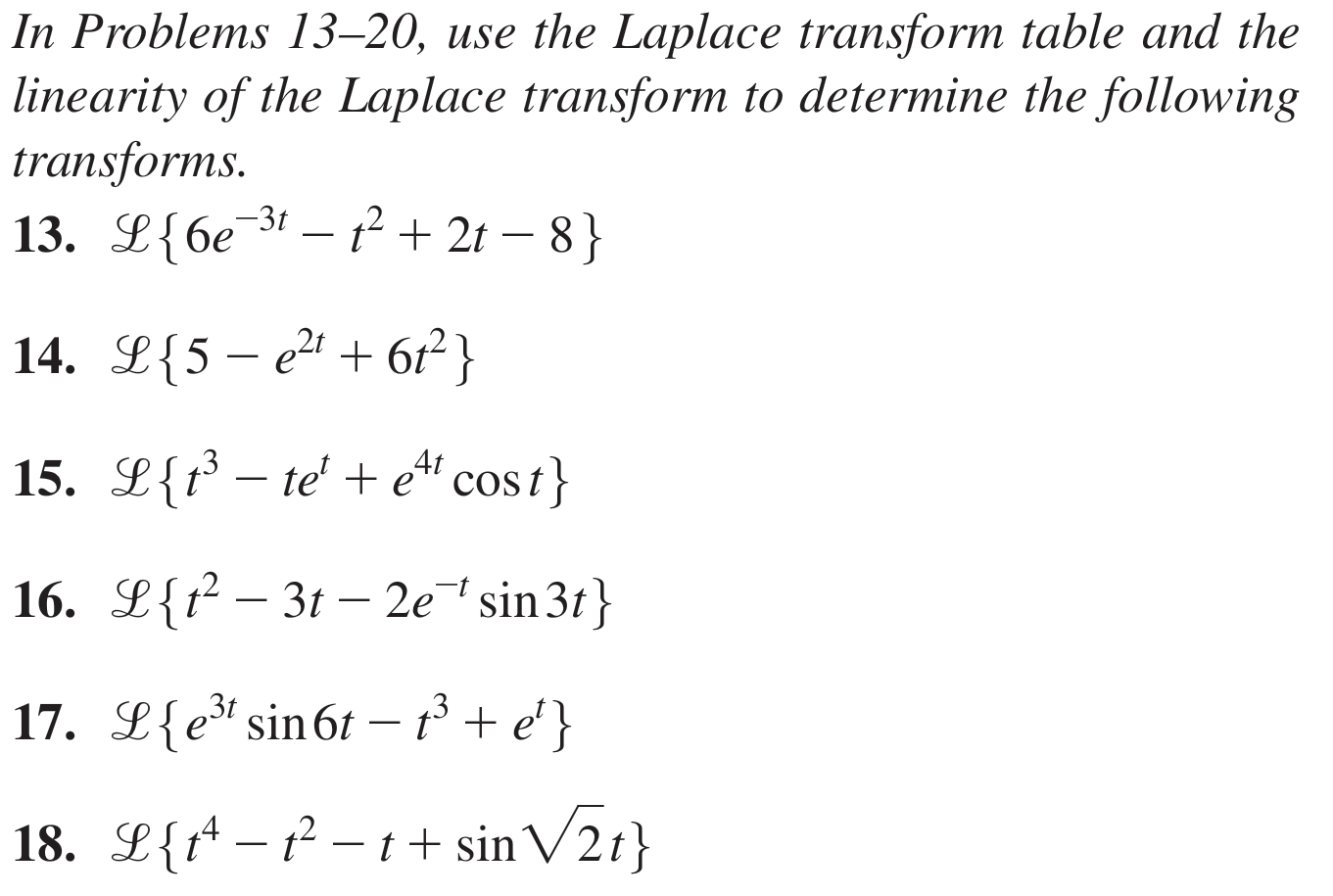 Solved just 18 ﻿pls use the Laplace transform table and | Chegg.com