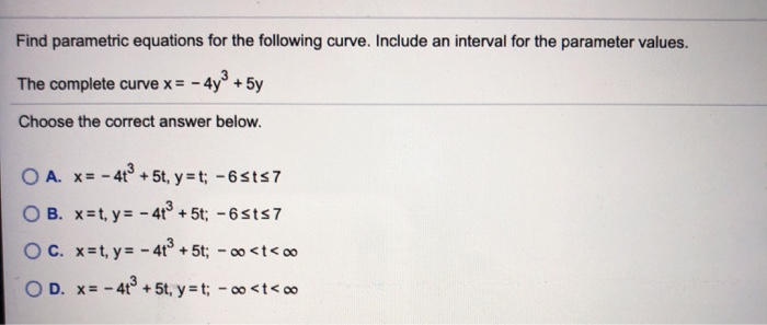 Solved Find parametric equations for the following curve. | Chegg.com