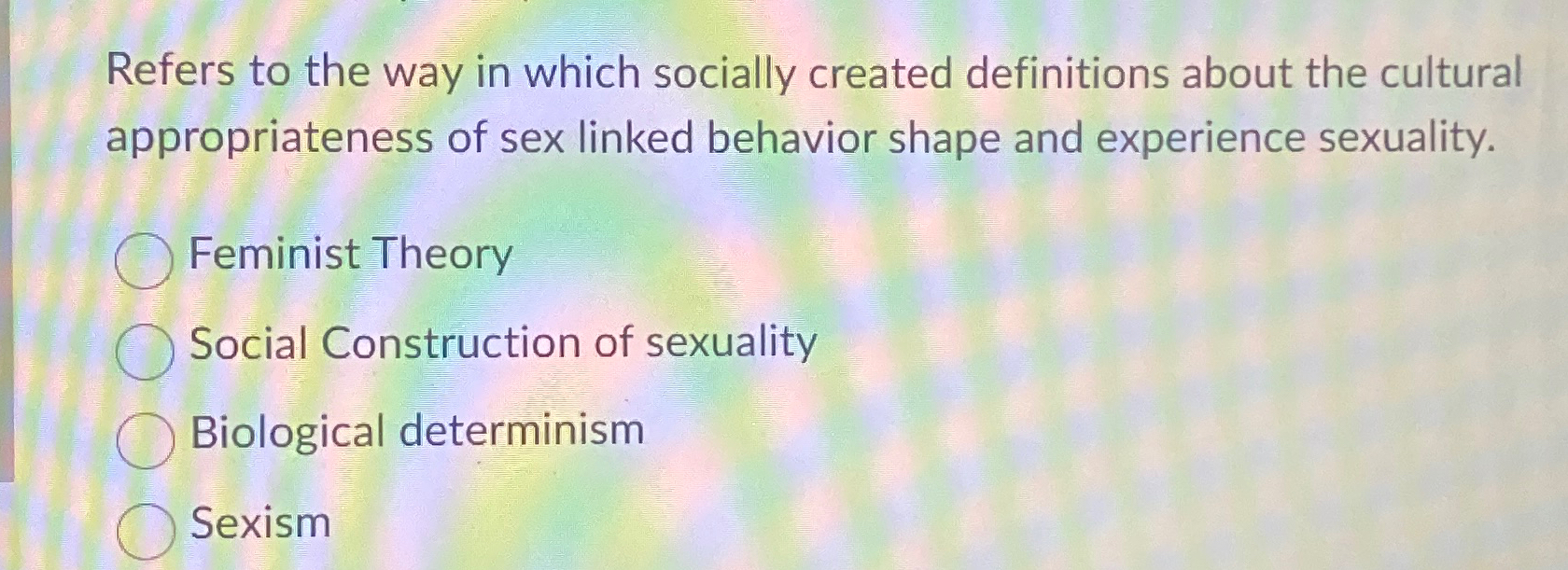 Solved Refers to the way in which socially created | Chegg.com