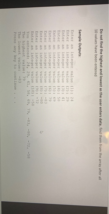 Solved Inputs Integer Values 10 Times Outputs • 1310