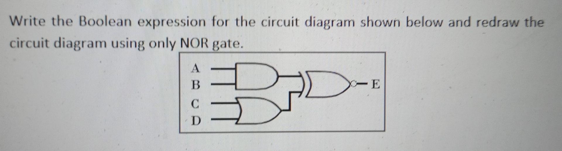 Solved Write the Boolean expression for the circuit diagram | Chegg.com