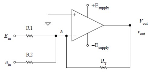 Solved DC Ein = 5 ﻿VAC ein = 180 ﻿mVRMSR1 = 100 ﻿k\Omega | Chegg.com