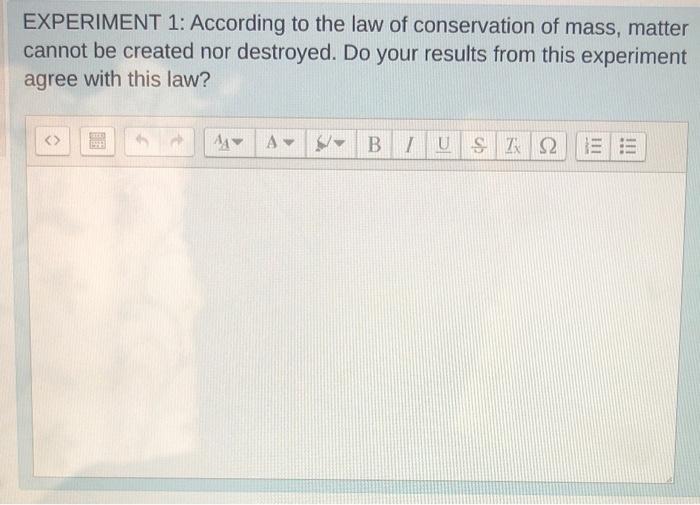 EXPERIMENT 1: Record your lab results in the table | Chegg.com