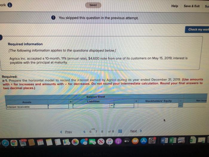 Solved work Saved Help Save & Exit Sul You skipped this | Chegg.com
