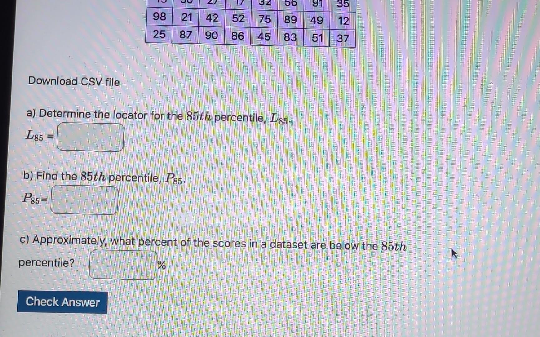 Given the following table of unsorted values, | Chegg.com
