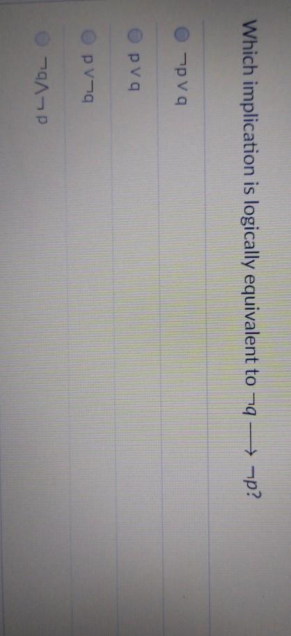Solved Which implication is logically equivalent to –—* ap? | Chegg.com