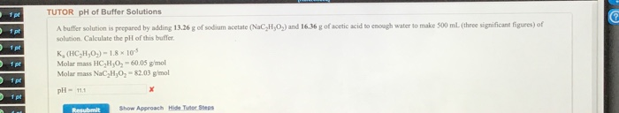 Solved TUTOR Buffer Solutions: Addition of Reagents What | Chegg.com