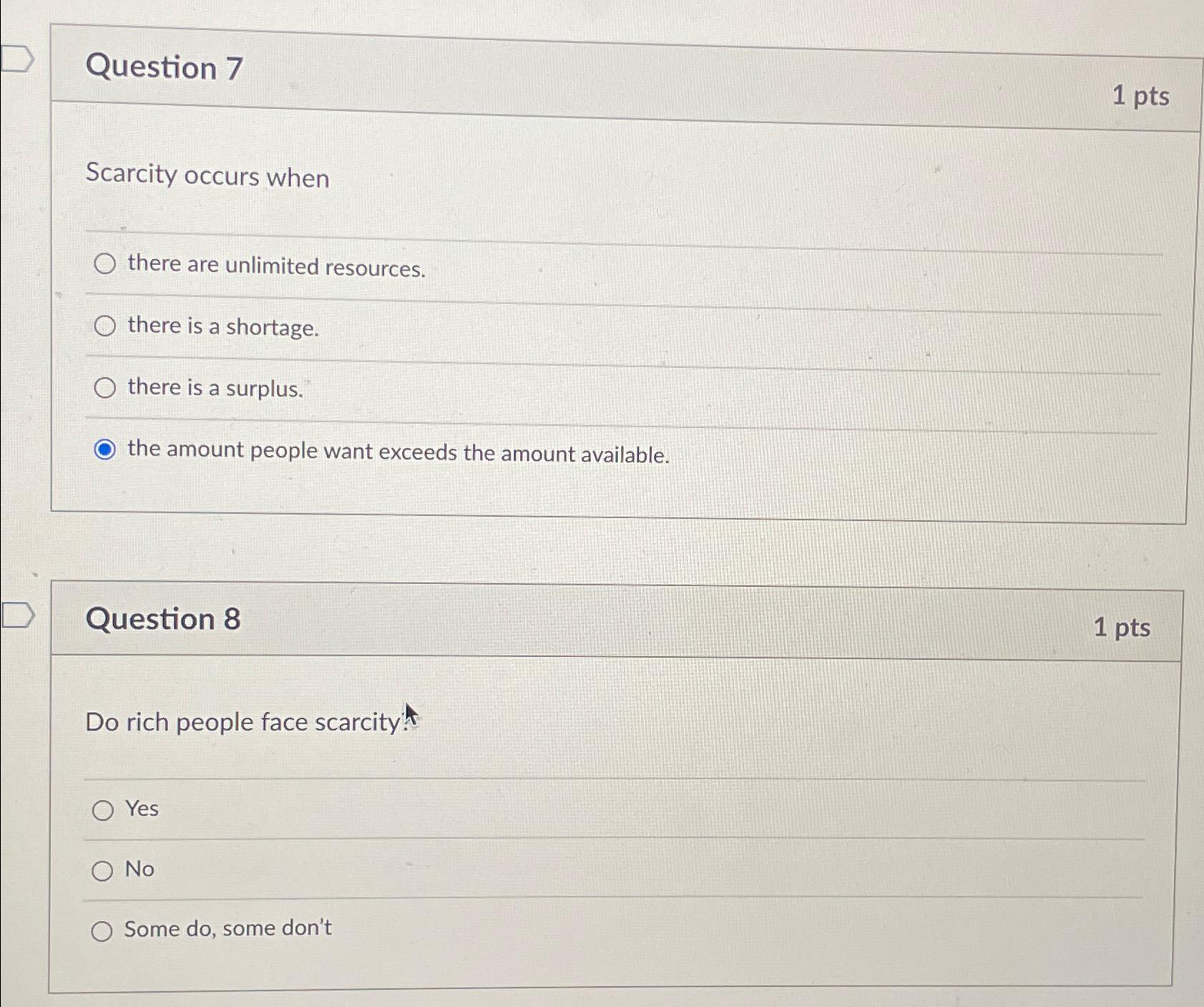 Solved Question 71 ﻿ptsScarcity occurs whenthere are | Chegg.com