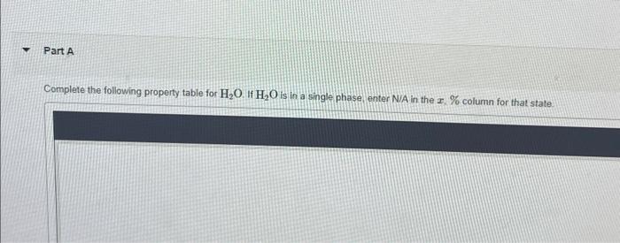Solved Complete the following property table for H2O. If H2O | Chegg.com