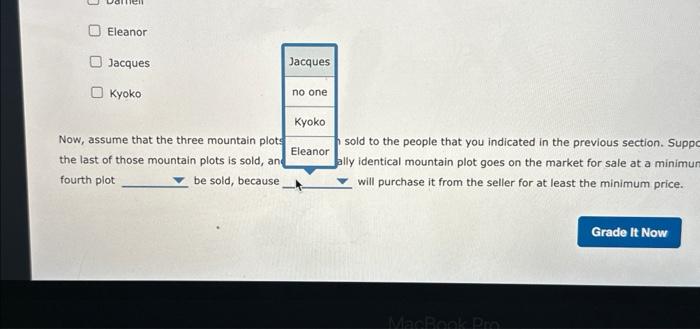 Solved Eleanor Jacques Kyoko Now, assume that the three | Chegg.com
