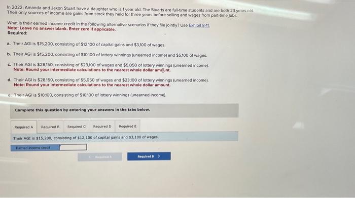 Solved In 2022, Amanda and Jaxon Stuart have a daughter who | Chegg.com