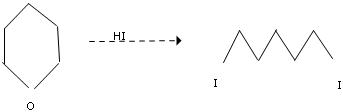 Reaction of oxacyclohexane with hot concentrated HI | Chegg.com