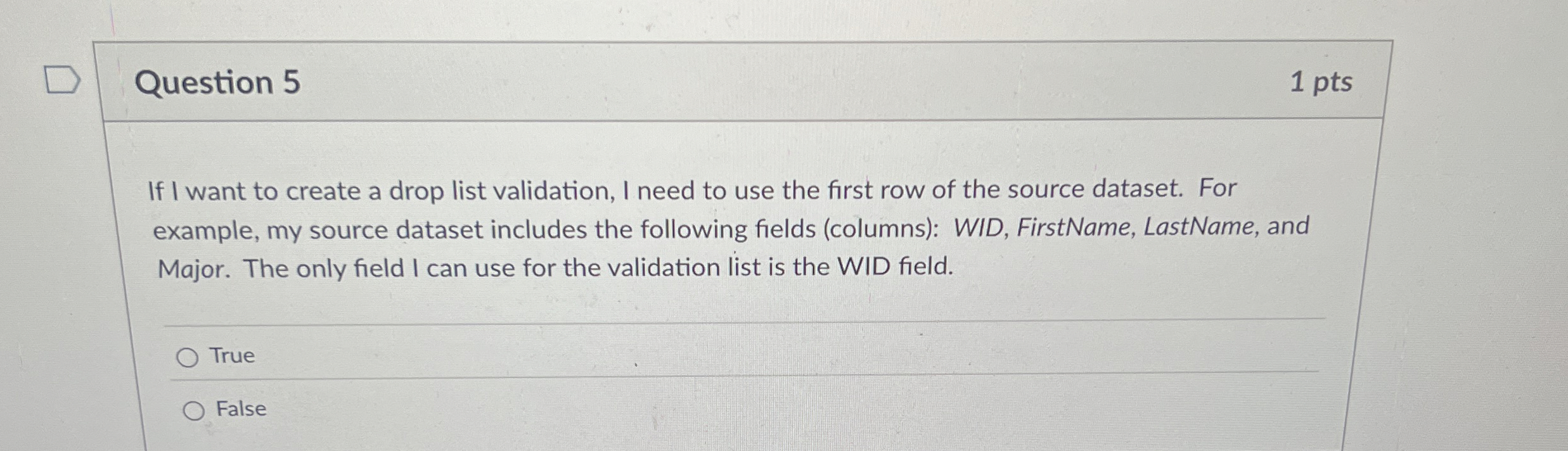 Solved Question 51 ﻿ptsIf I want to create a drop list | Chegg.com