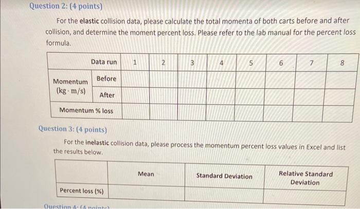 Solved ata Analysis The same collision experiment was | Chegg.com