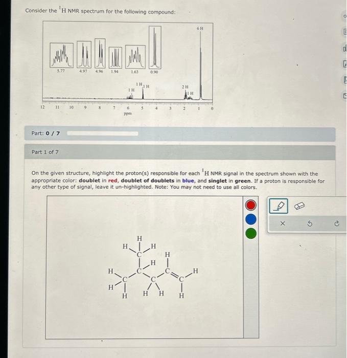 Solved Consider the 'H NMR spectrum for the following | Chegg.com