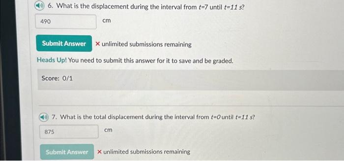 Solved im stuck.. can you help me find the displacement | Chegg.com