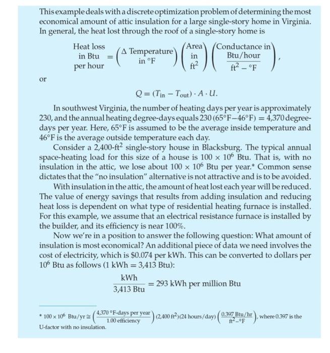 Solved This example deals with a discrete optimization | Chegg.com
