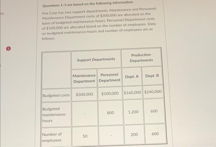 Solved Questions 1-3 are based on the following information: | Chegg.com