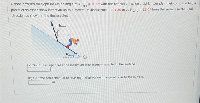 Solved A snow-covered ski slope makes an angle of θslope | Chegg.com
