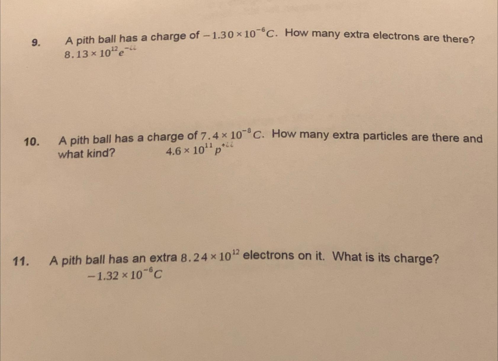 Solved A pith ball has a charge of -1.30×10-6C. ﻿How many | Chegg.com