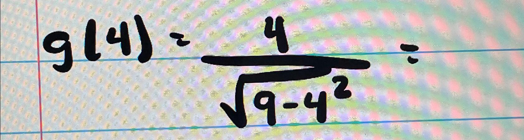 Solved g(4)=49-422= | Chegg.com