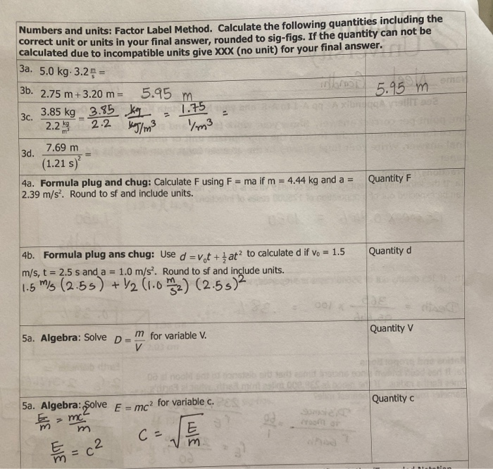 Solved Numbers and units: Factor Label Method. Calculate the | Chegg.com