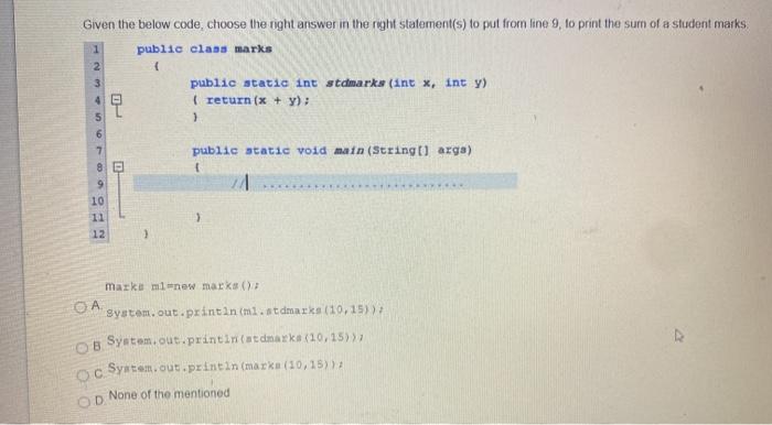 Solved Give the correct statement in line 5 void output1 | Chegg.com