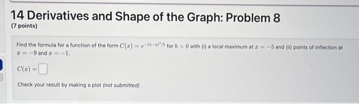 Solved 14 Derivatives and Shape of the Graph: Problem 8 (7 | Chegg.com