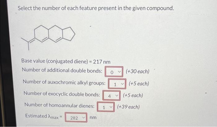 Solved Select the number of each feature present in the | Chegg.com