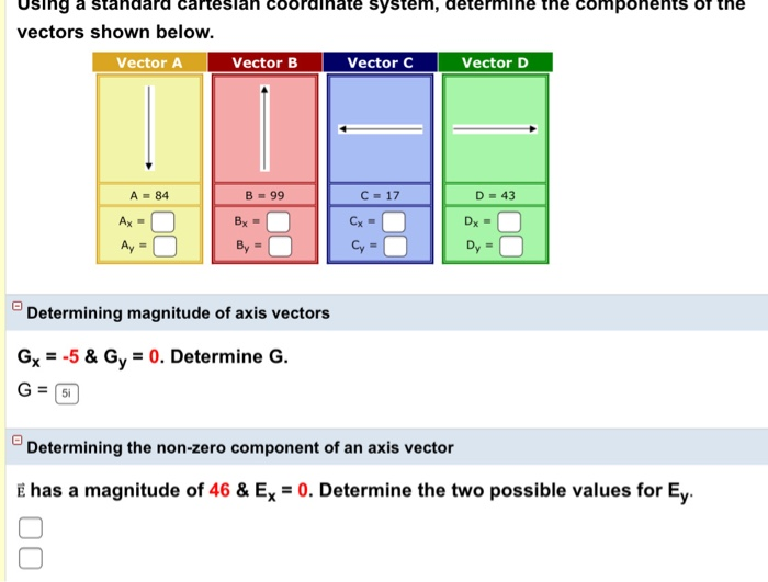 Solved system, deter the components sing a sta vectors shown | Chegg.com