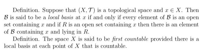 Solved Definition. Suppose that (X,T) is a topological space | Chegg.com