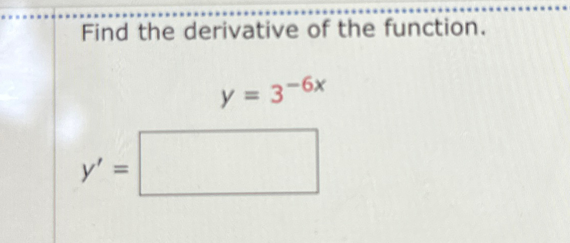 Solved Find the derivative of the function.y'= | Chegg.com