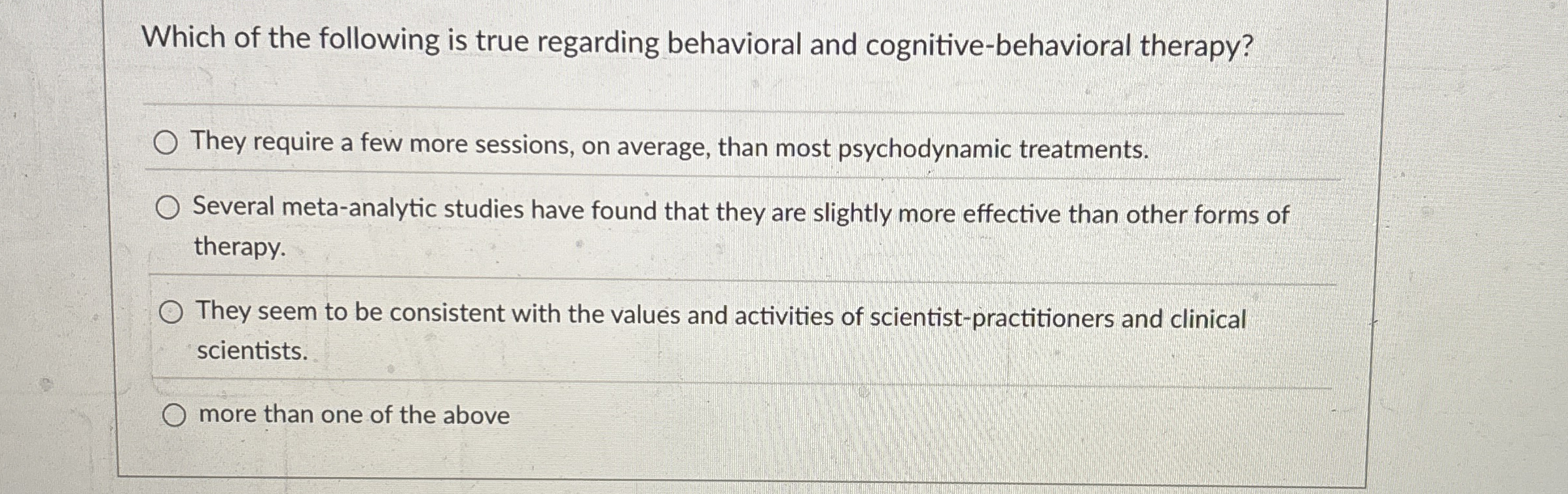 Solved Which of the following is true regarding behavioral | Chegg.com