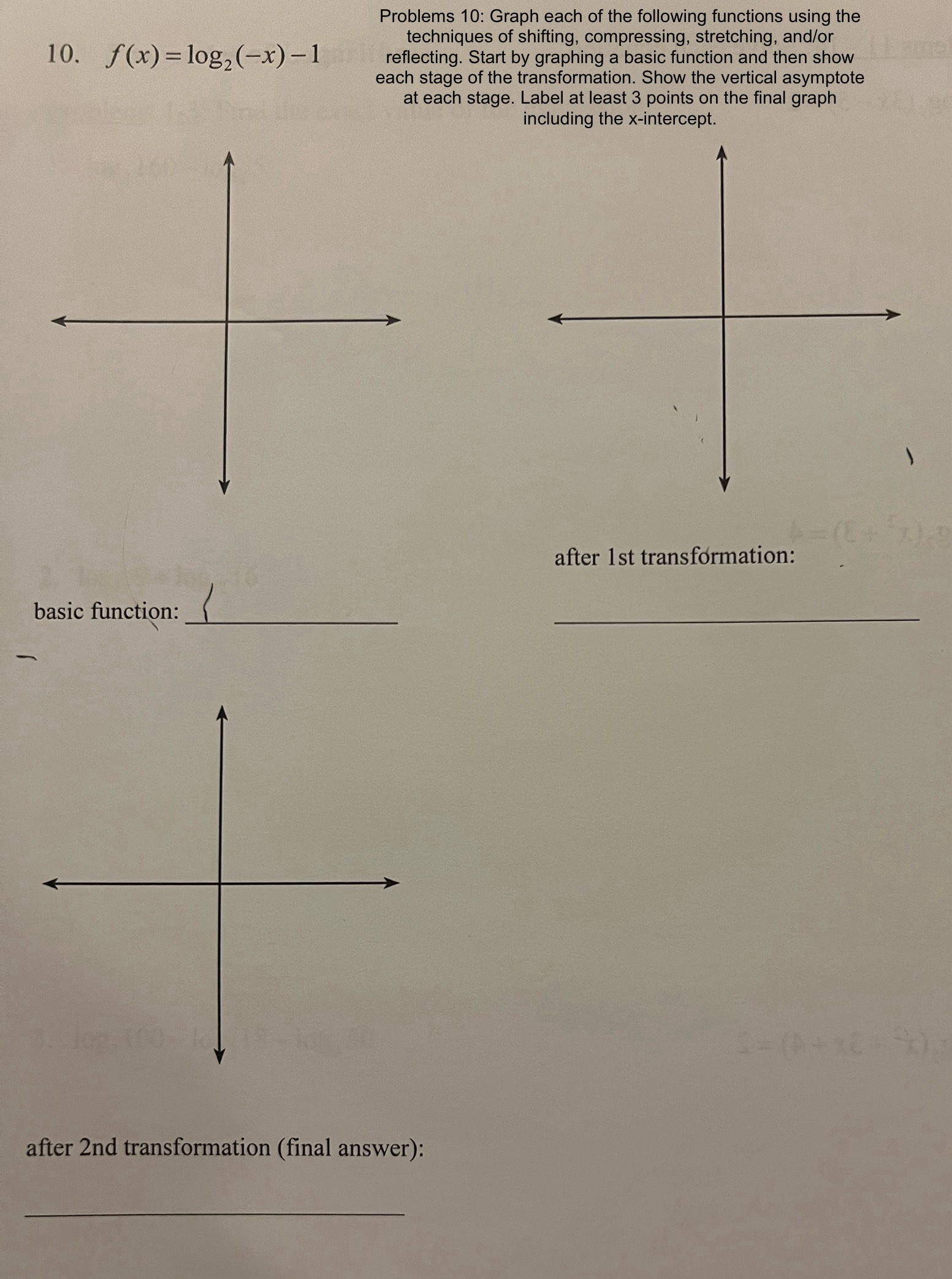 Solved Problems 10: Graph each of the following functions | Chegg.com