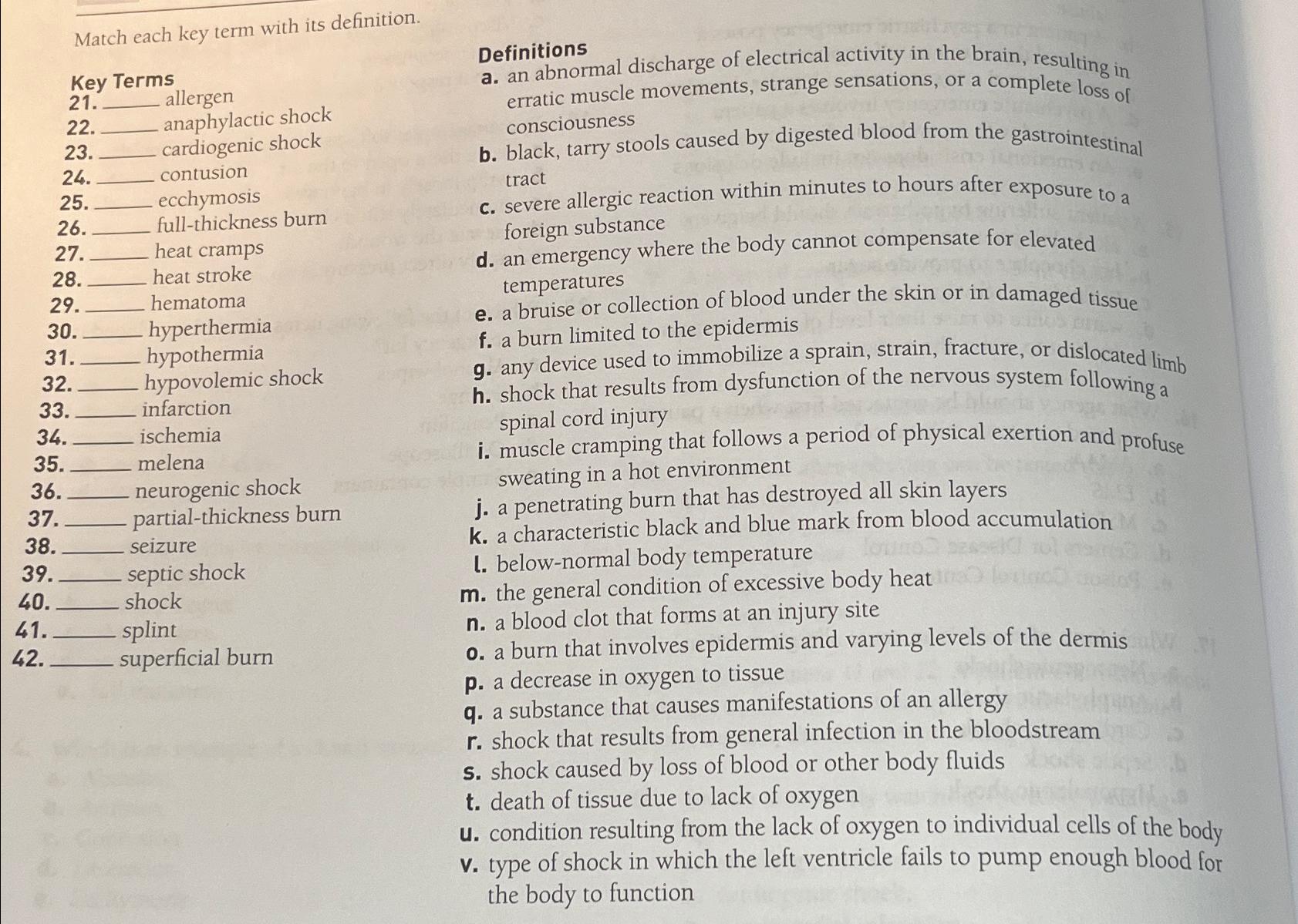 Solved Match each key term with its | Chegg.com