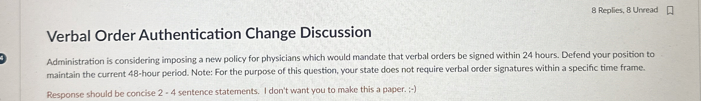 Solved Verbal Order Authentication Change | Chegg.com