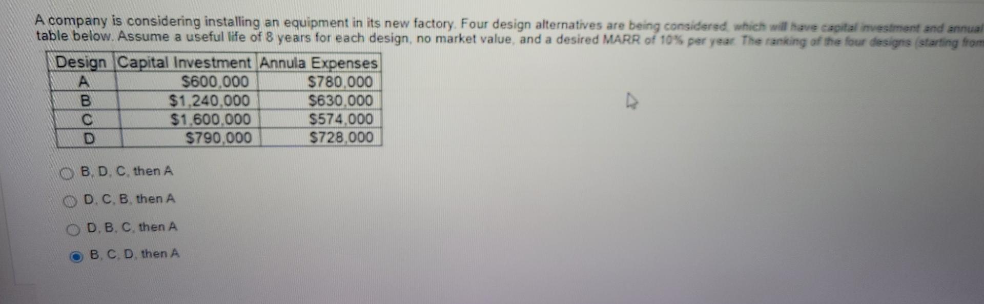 Solved A company is considering installing an equipment in | Chegg.com
