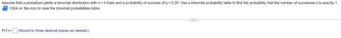 Solved Click on the icon to viow the binomial probabilian | Chegg.com