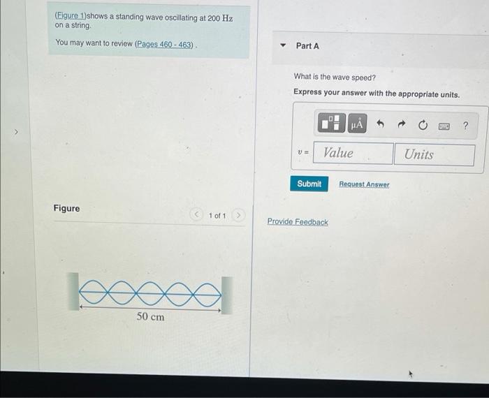 Solved (Figure 1)shows a standing wave oscillating at 200 Hz | Chegg.com