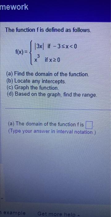 Solved The function f is defined as follows. f(x)={∣3x∣x3 if | Chegg.com