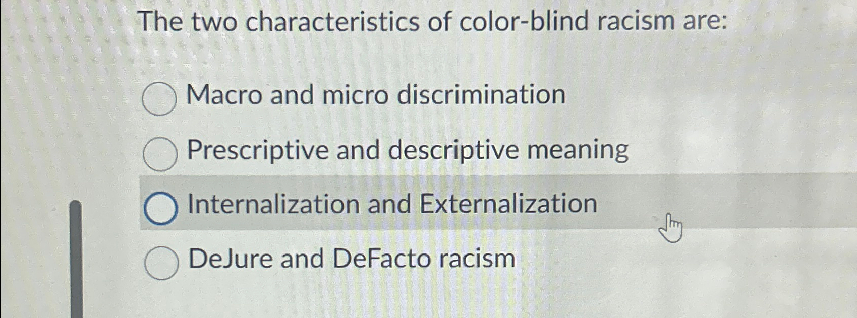 Solved The two characteristics of color-blind racism | Chegg.com