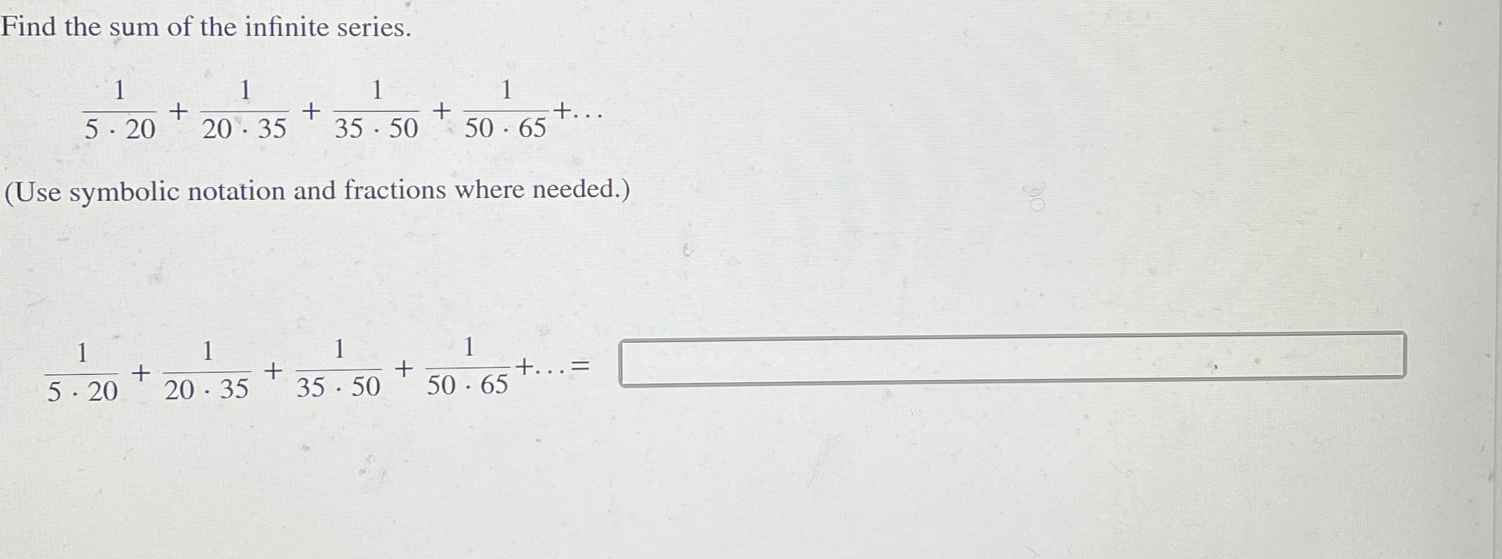 Solved Find the sum of the infinite | Chegg.com