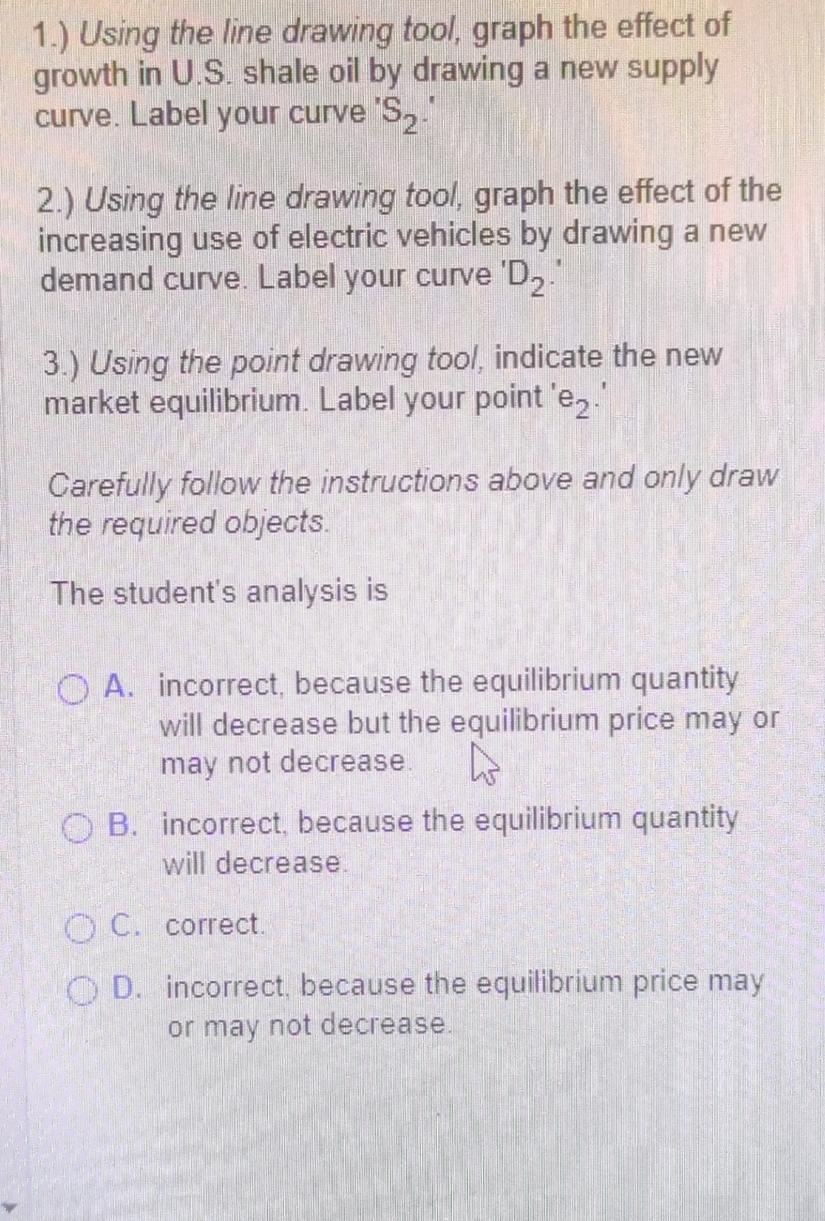 Solved 1.) ﻿Using the line drawing tool, graph the effect of | Chegg.com